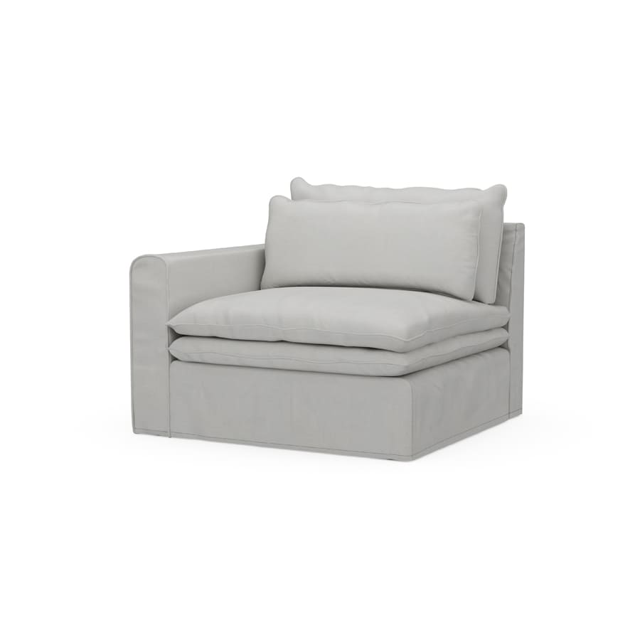 Continental Corner Left, washed cotton, ash grey