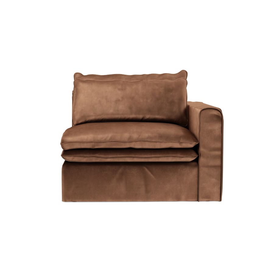 Continental Corner Right, velvet, chocolate