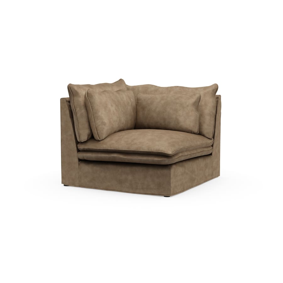 Continental Corner, velvet, golden beige